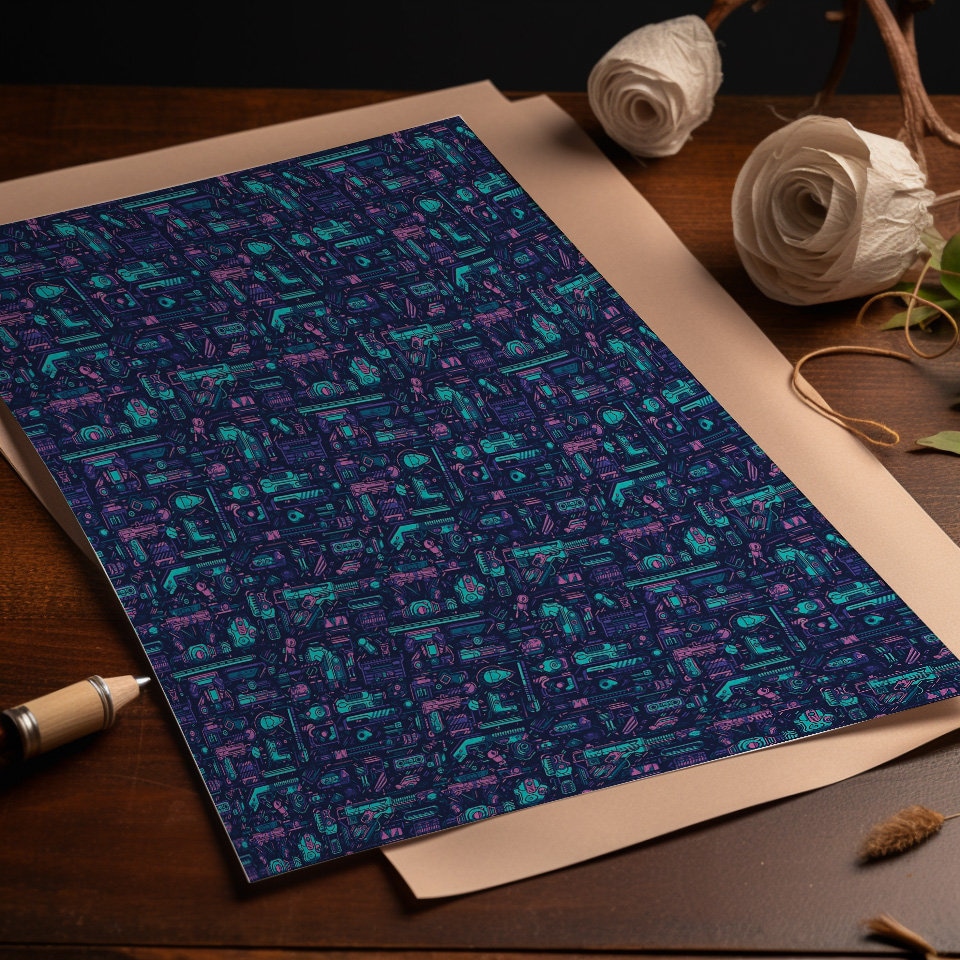 Cyberpunk Motherboard Seamless Pattern - Etsy