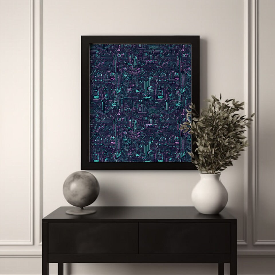 Cyberpunk Motherboard Seamless Pattern - Etsy