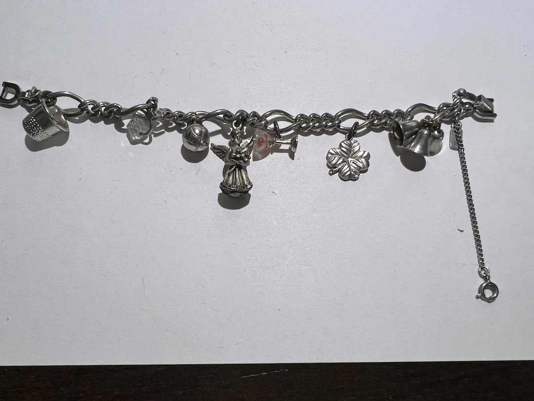 Monet Charm Bracelet, Sterling Charms, 1960s Vintage Jewelry - Etsy