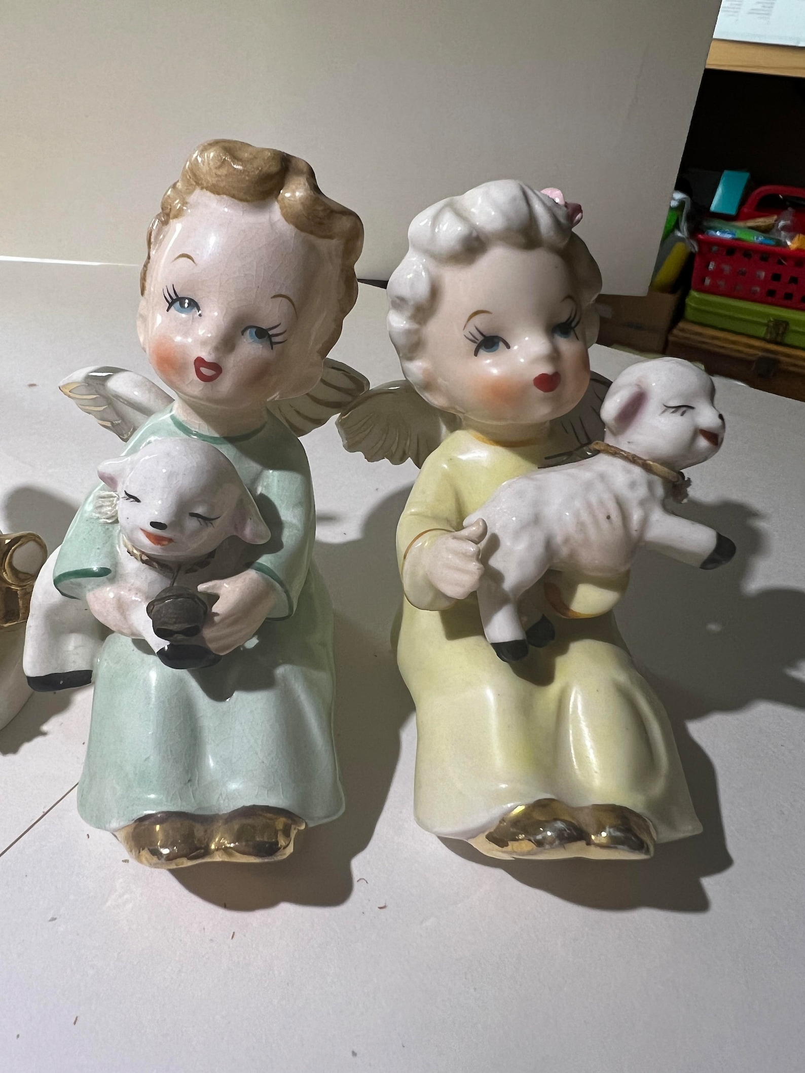 Vintage Angel LOT Includes 6 Angels and Wooden Bench - Etsy
