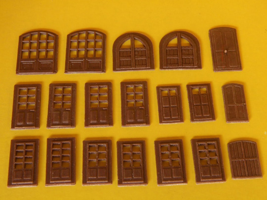 Porte Doors Modelling per Edificio - Casa per Modellismo HO - 1:87 Pz ...