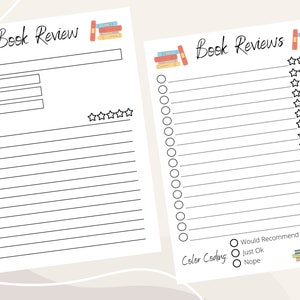 Printable Reading Journal, Reading Log, Book Tracker, Printable Book ...