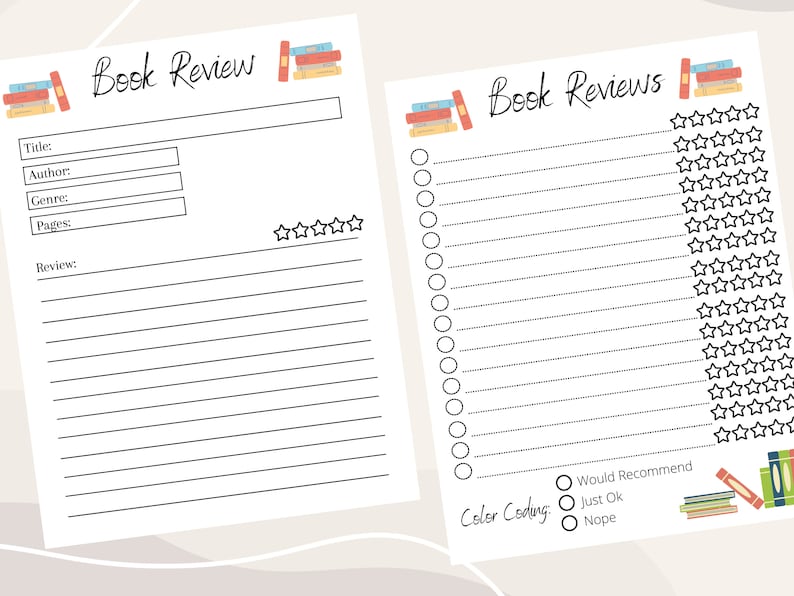 Printable Reading Journal, Reading Log, Book Tracker, Printable Book ...