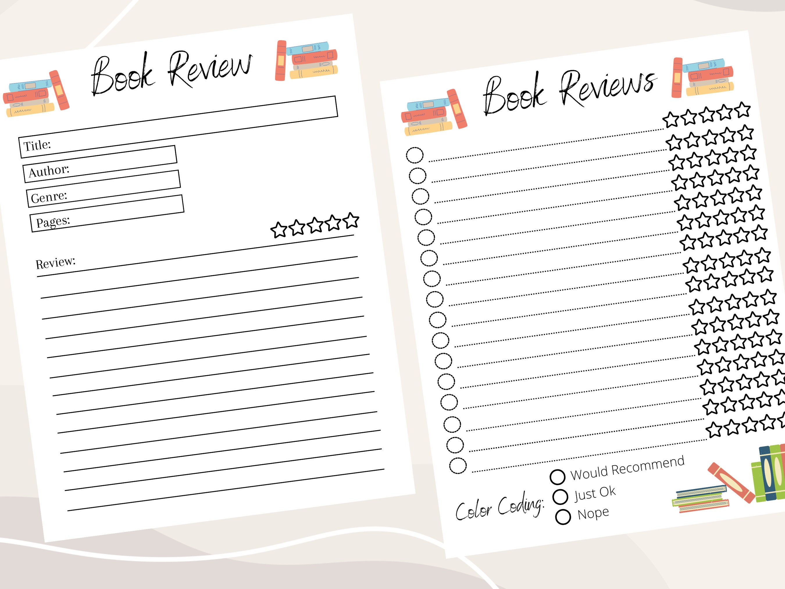 Printable Reading Journal, Reading Log, Book Tracker, Printable Book ...