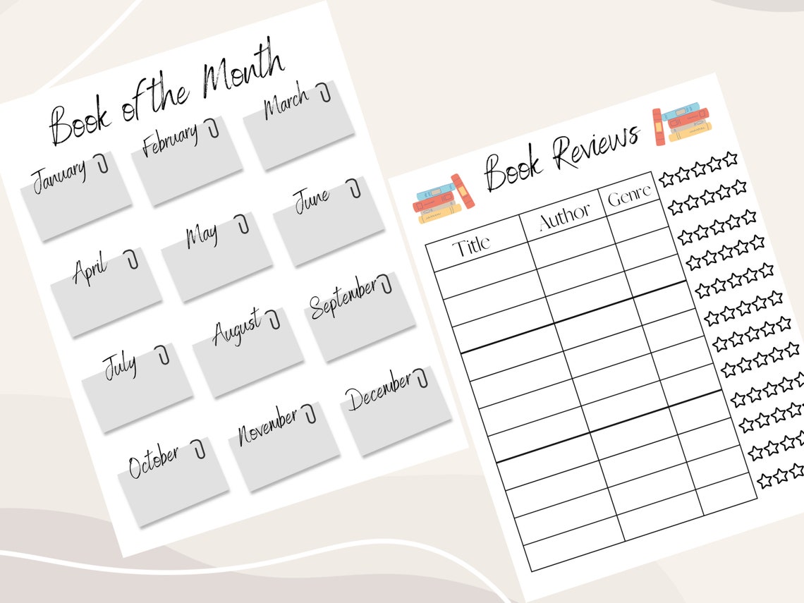 Printable Reading Journal, Reading Log, Book Tracker, Printable Book ...