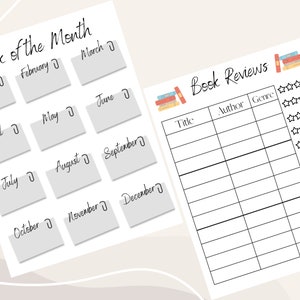 Printable Reading Journal, Reading Log, Book Tracker, Printable Book ...