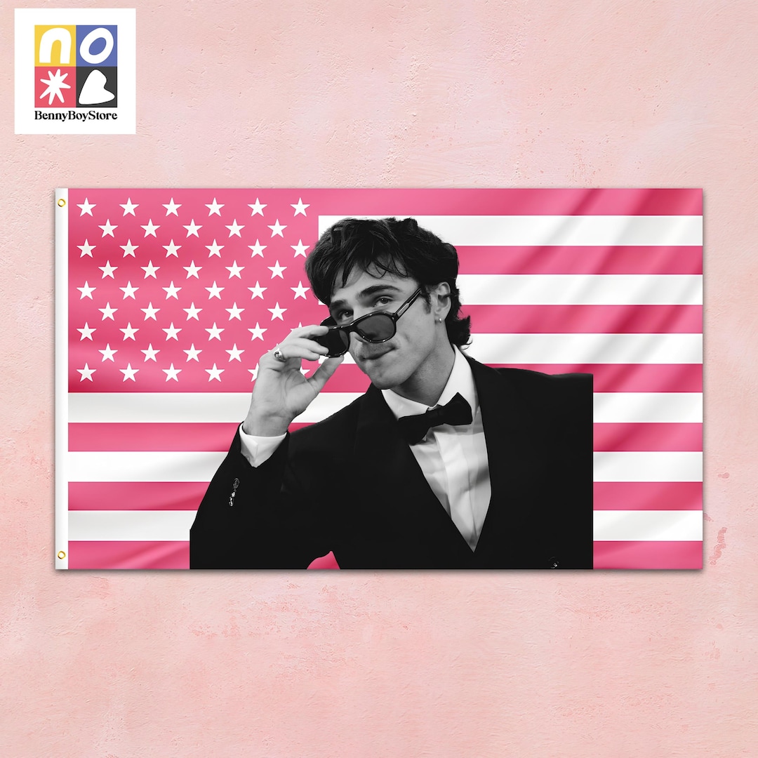 Jacob Elordi Black and White Pink Flag, Black and White Tuxedo Poster ...