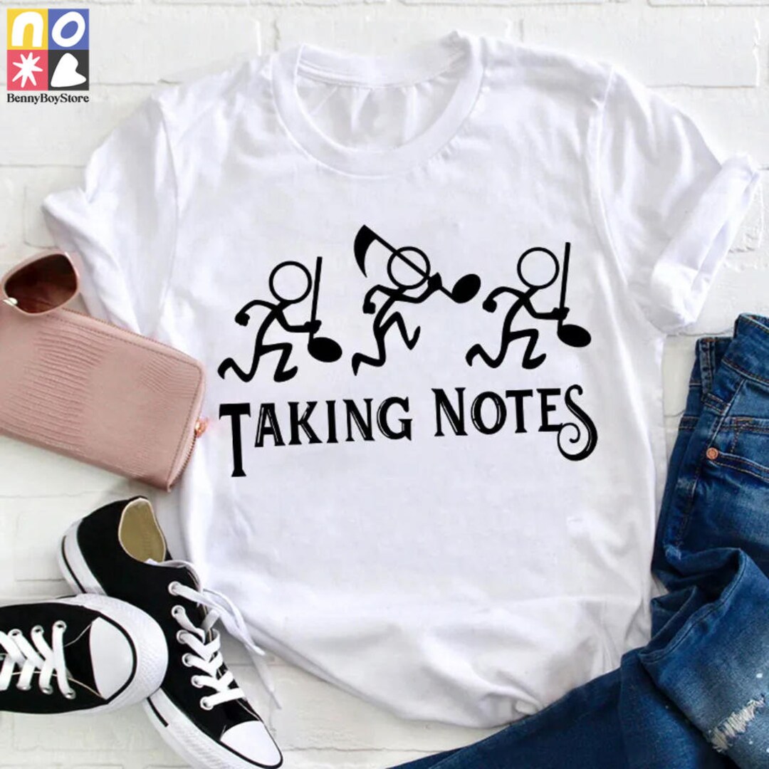 Taking Notes Stickman Music Teacher Vintage T-shirt, Teacher Shirt ...
