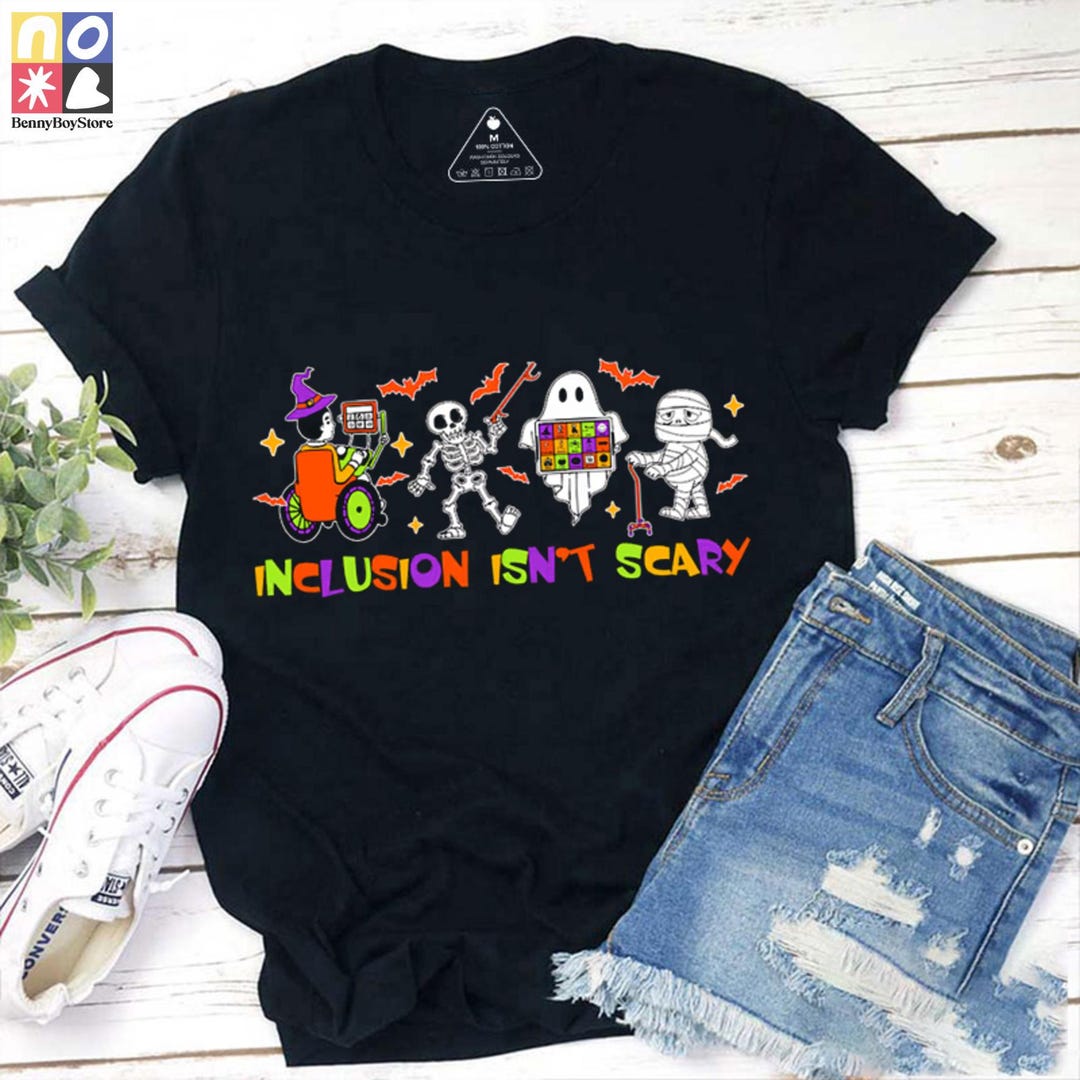 Inclusion Isn't Scary SLP Teacher Vintage T-shirt, Teacher Shirt ...