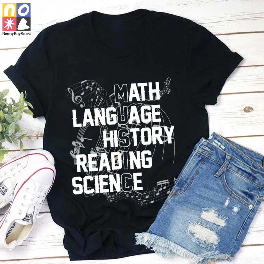 Math Language History Reading Science MUSIC Vintage T-shirt ...