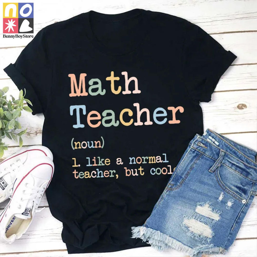 Math Teacher Like A Normal Teacher but Cooler Vintage T-shirt ...