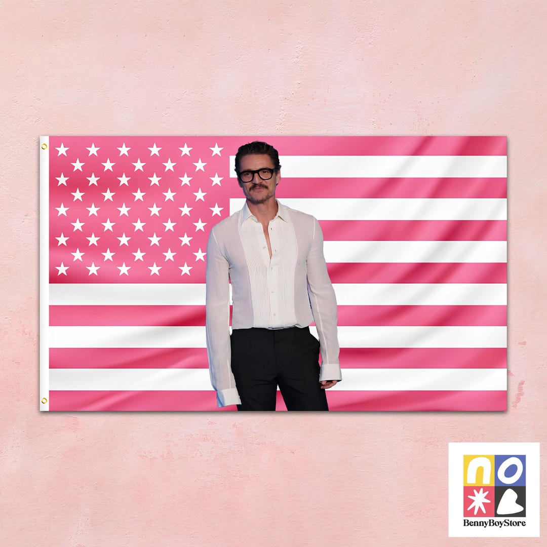 Pedro Pascal Pink Flag Tapestry – Meme Wall Art Banner for Fans, Dorms ...