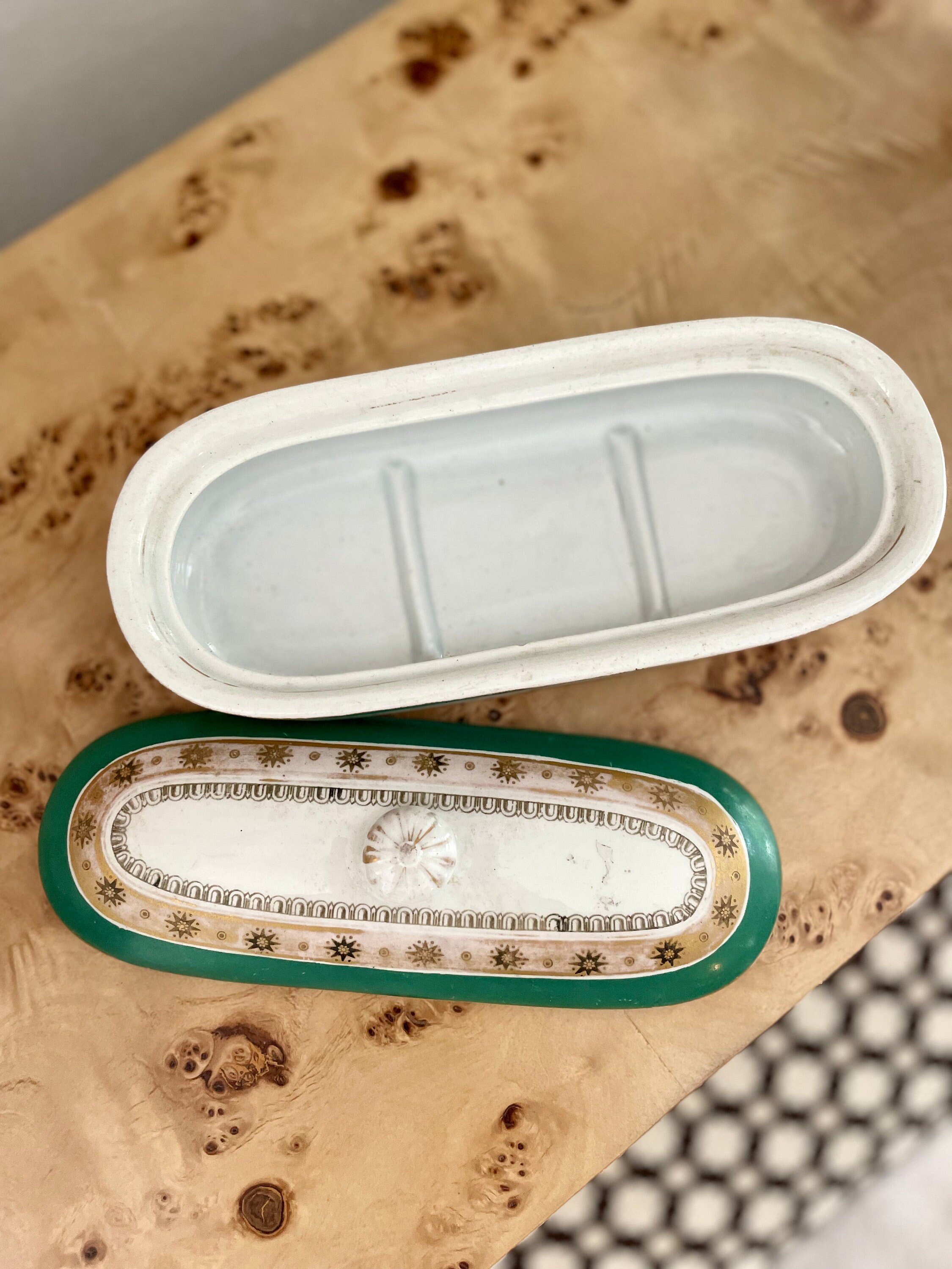 Antique Porcelain Toothbrush Box - Etsy