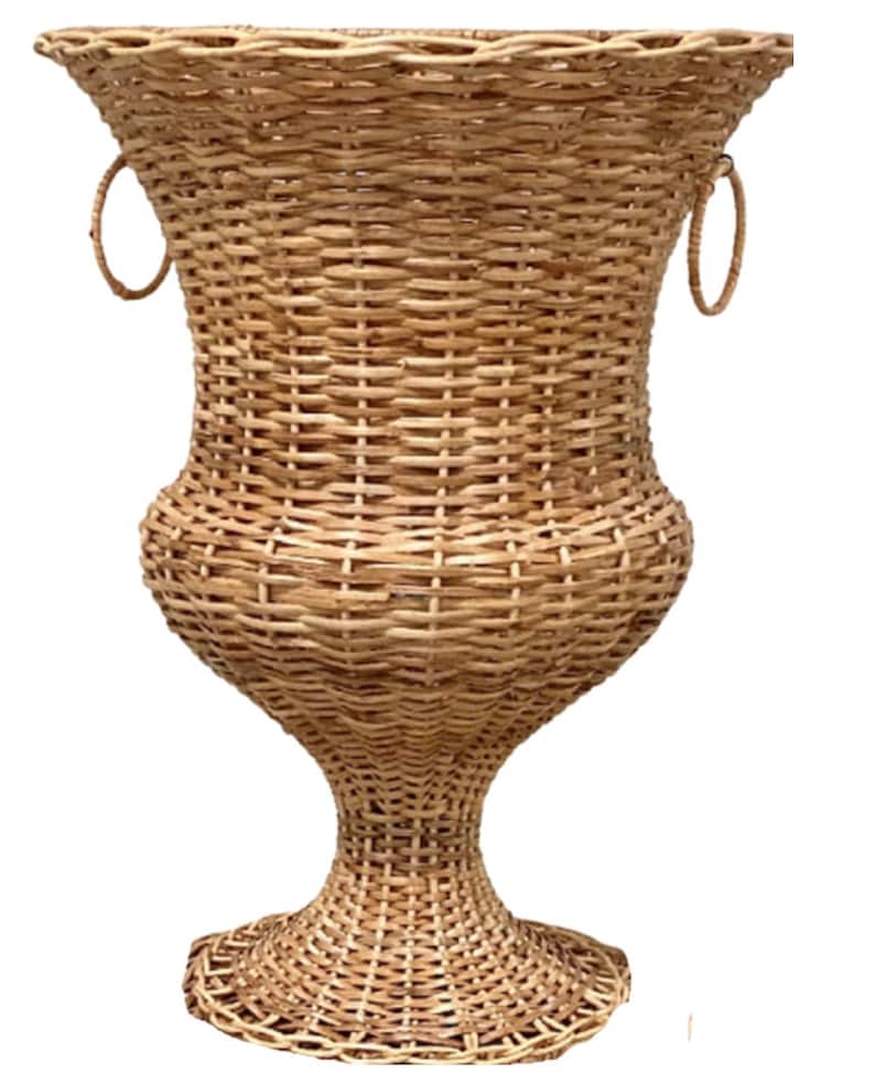 Wicker Urn and Pedestal - Etsy