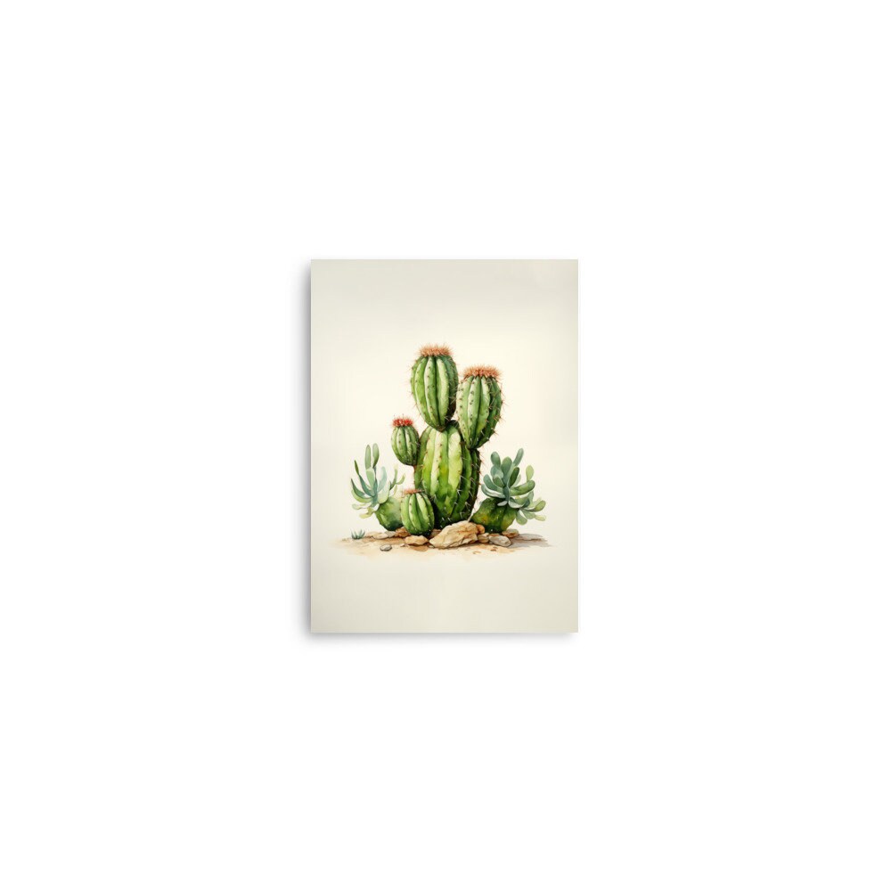 Watercolor Cactus Wall Art Poster - Etsy