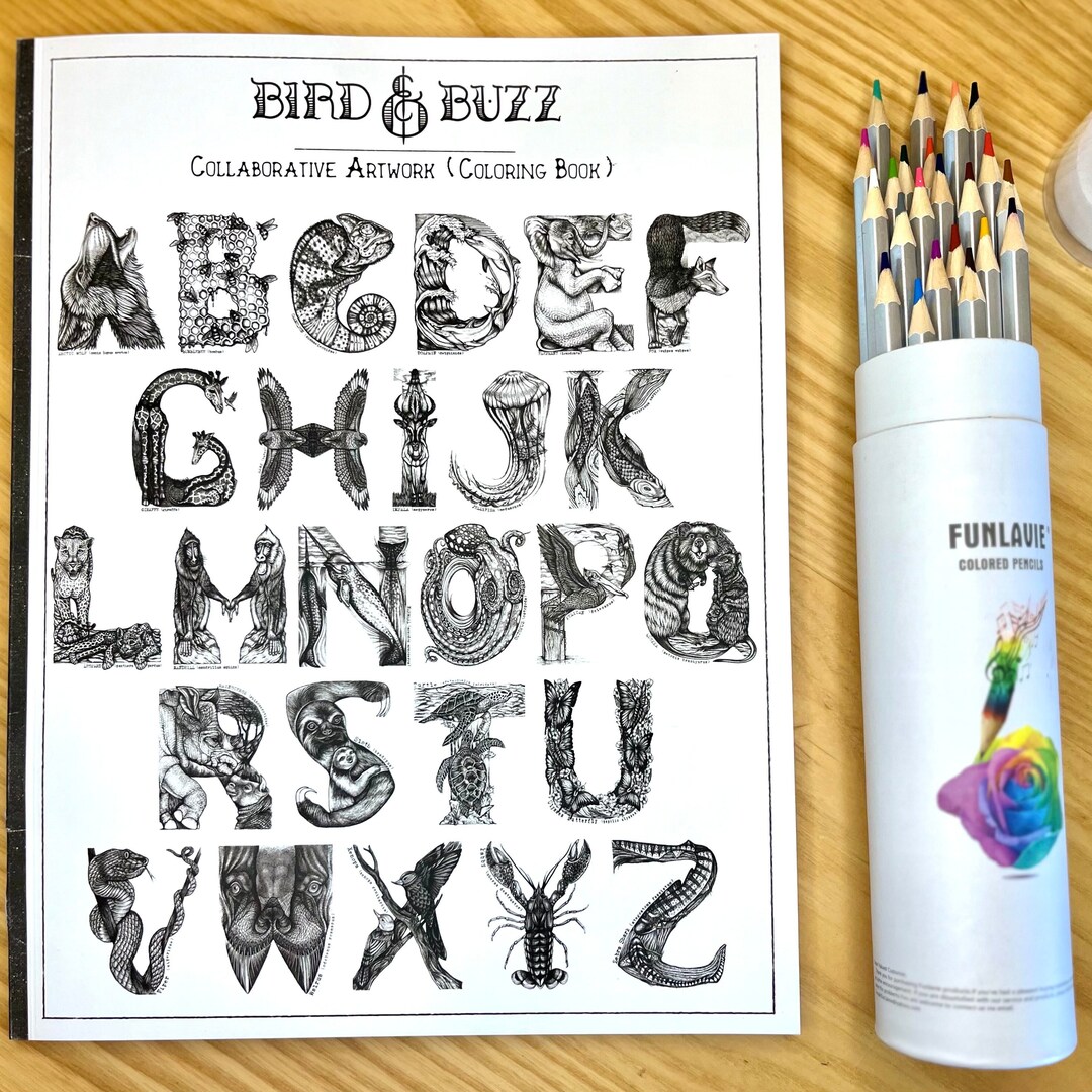 Animal Alphabet- Coloring Book - Etsy