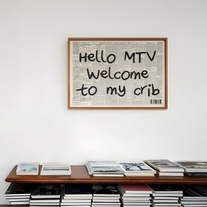 Hello MTV Newspaper Print: Retro Typography Art (digital Download) - Etsy