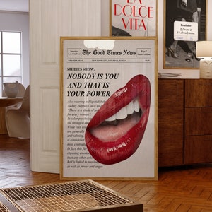 Trendy Newspapers Print, Retro Bar Cart, 70's Aesthetic Wall Art ...