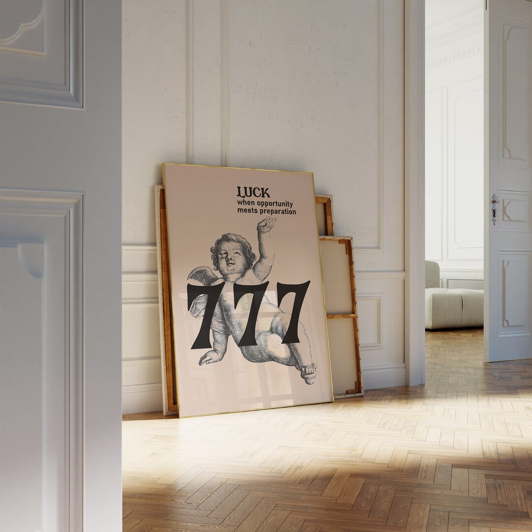 Angel Number 777 Poster: Preppy Spiritual Wall Art (digital Download ...