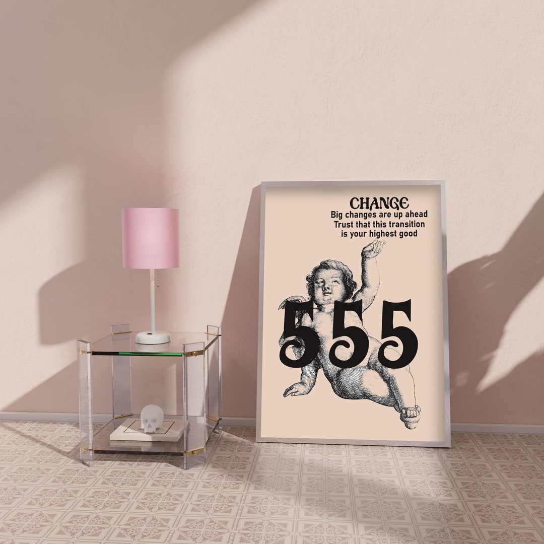 Angel Numbers Print 555 Change Poster Preppy Room Decor - Etsy