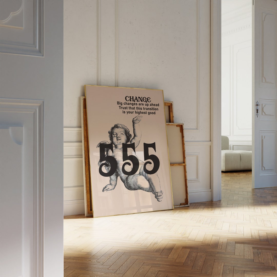 Angel Numbers Print, 555 Change Poster, Preppy Room Decor ...