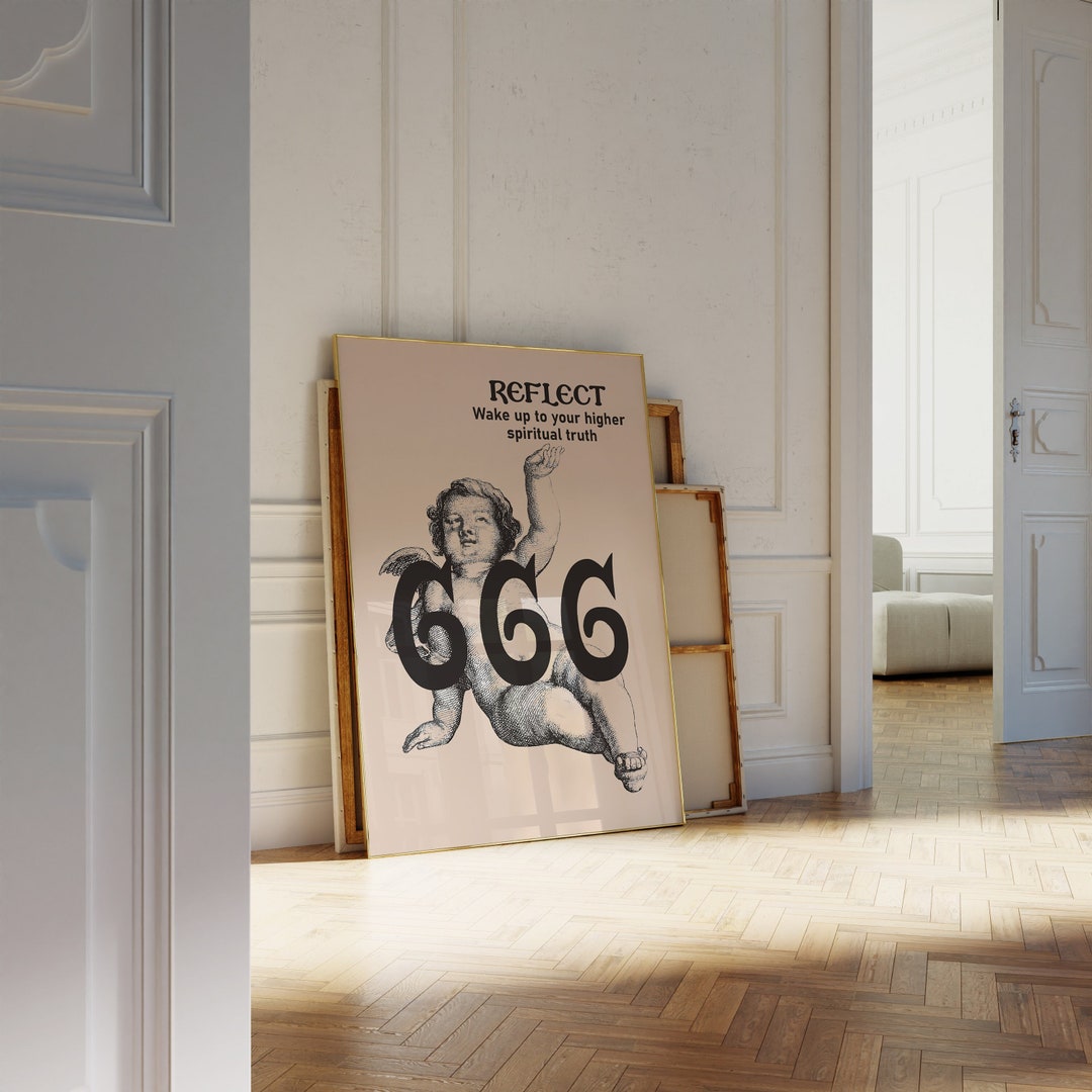 Angel Number 666 Print: Spiritual Preppy Room Decor (digital Download ...