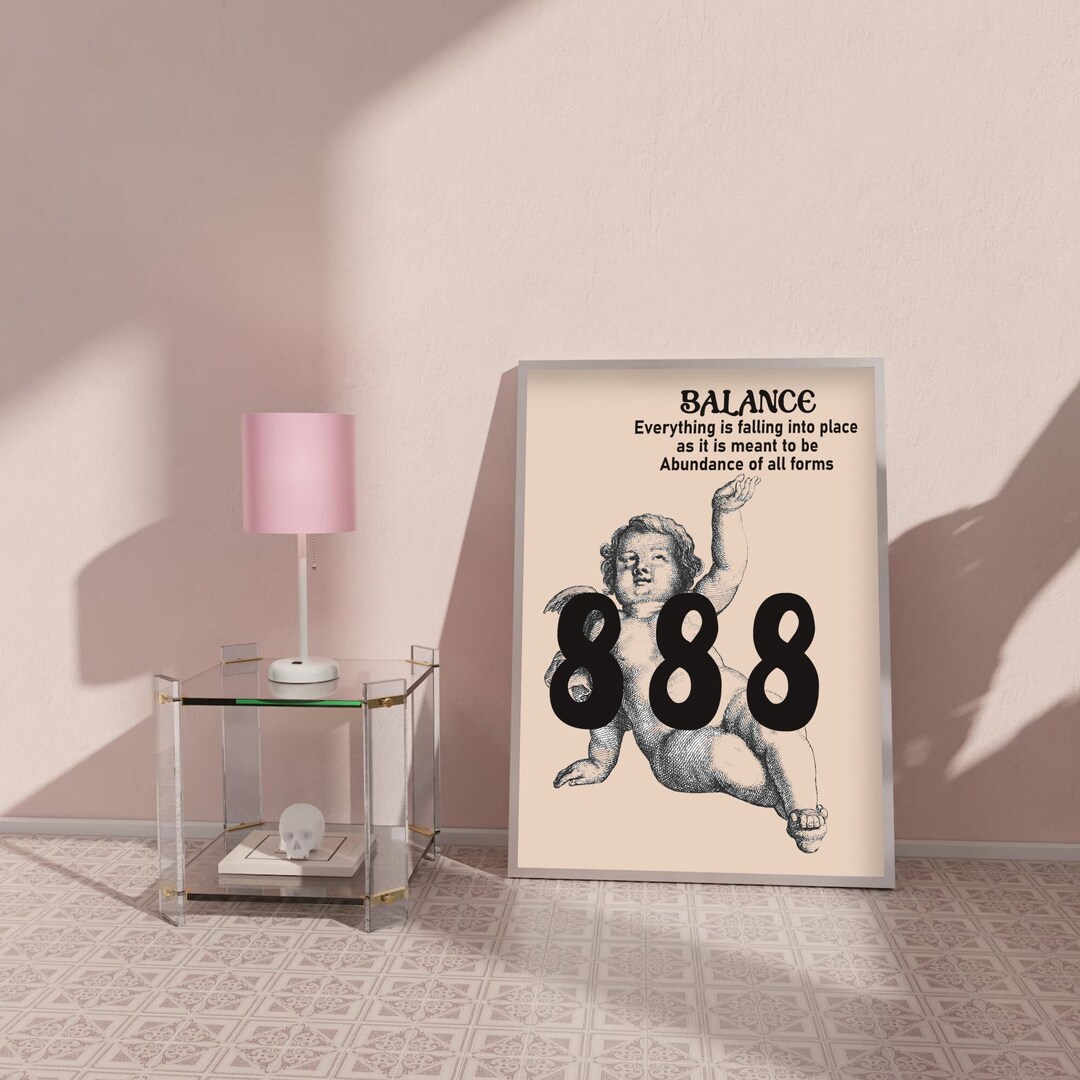 Angel Numbers Print 888 Balance Poster Preppy Room Decor - Etsy