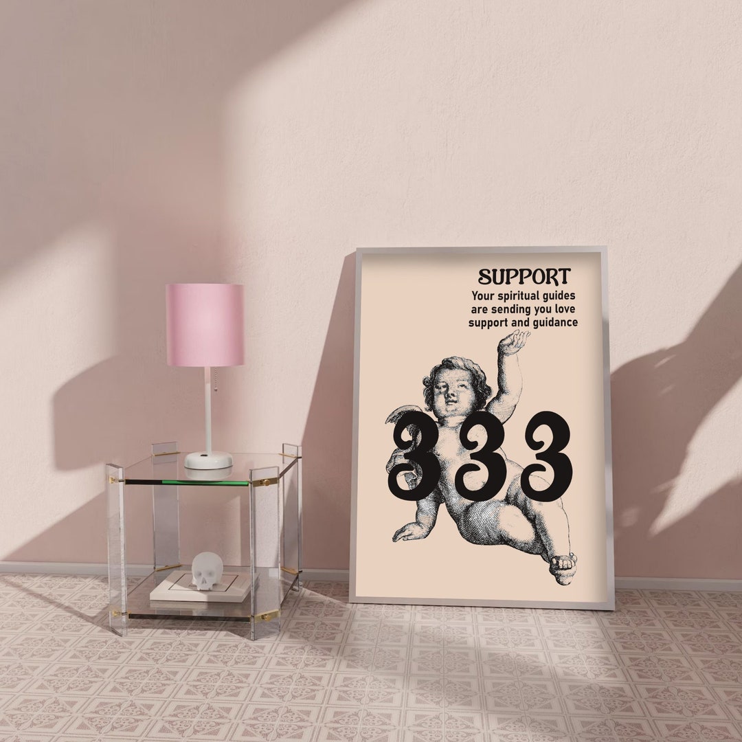 Angel Numbers Print, 333 Support Poster, Preppy Room Decor ...