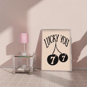 Angel Number Print, Lucky You 777 Poster, Preppy Room Decor ...