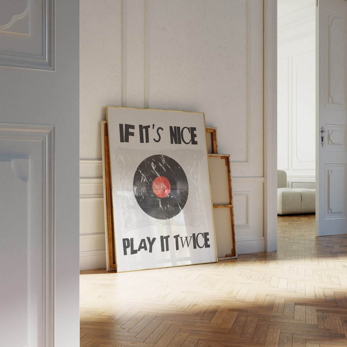 Retro Vinyl Record Print: "if It's Nice Play It Twice" (digital ...