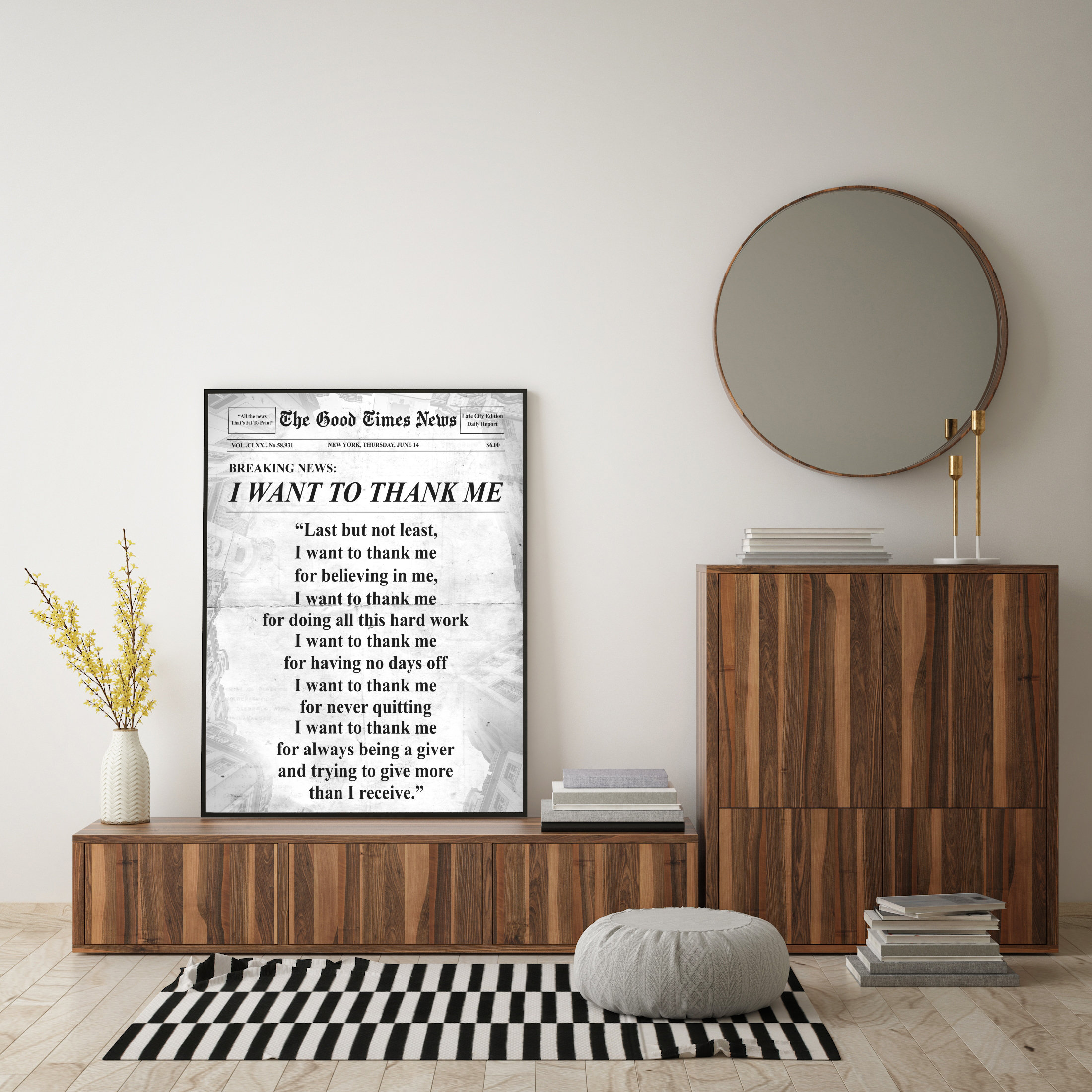 Trendy Newspapers Print Motivational Quote Poster Magazine - Etsy