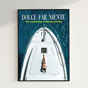 Retro Coastal Wall Art, Dolce Far Niente, Newspapers Magazine Print ...