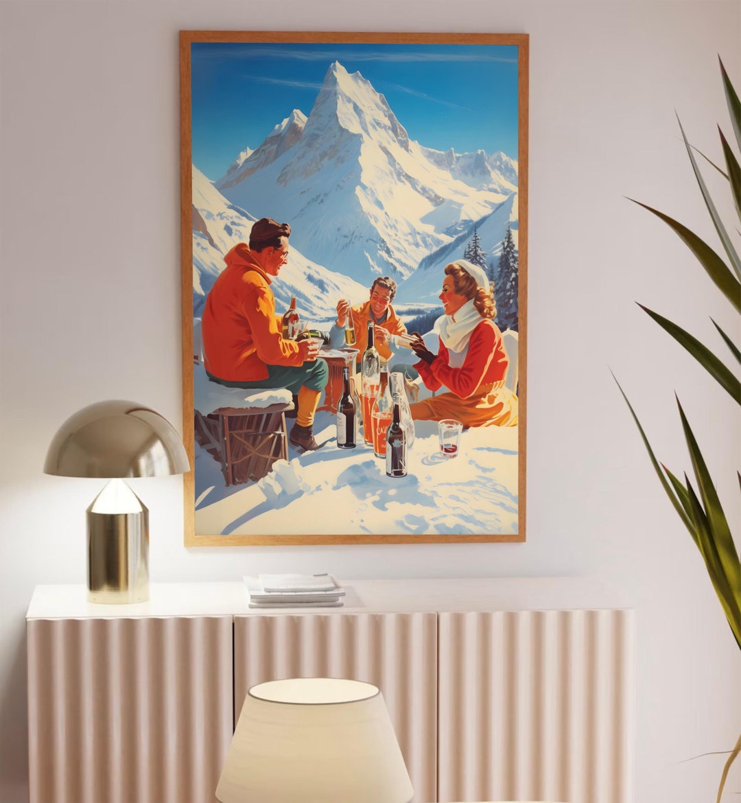 Retro Apres Ski Poster: Vintage Ski Lodge Art (instant Download) - Etsy