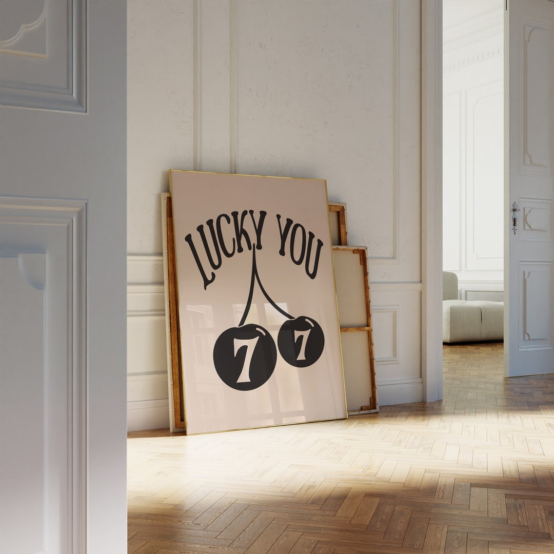 Angel Number 777 Print: Lucky You Poster, Preppy Room Decor (digital ...