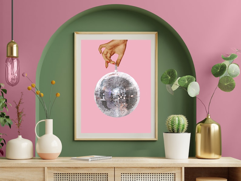 Retro Disco Ball Poster: Trendy Party Wall Art (digital Download) - Etsy