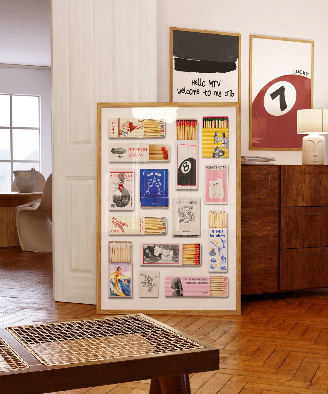 Vintage Matchbox Print, Trendy Matches Poster, Retro Matchbook Wall Art ...