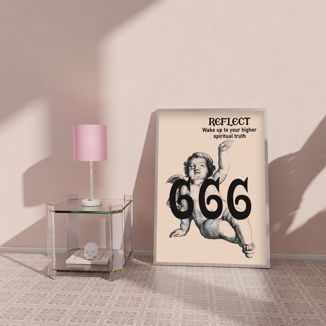 Angel Numbers Print 666 Reflect Poster Preppy Room Decor - Etsy