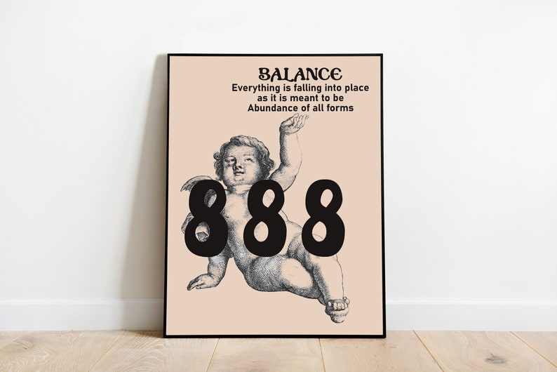 Angel Numbers Print 888 Balance Poster Preppy Room Decor - Etsy