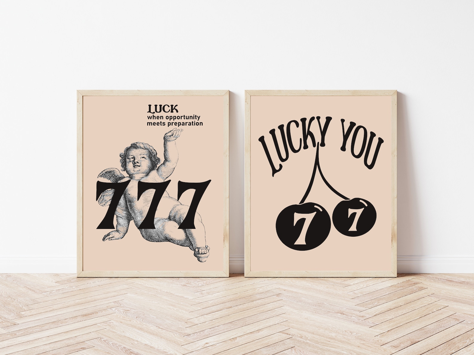 Lucky Angel Numbers Set of 2 777 Poster Preppy Room Decor - Etsy