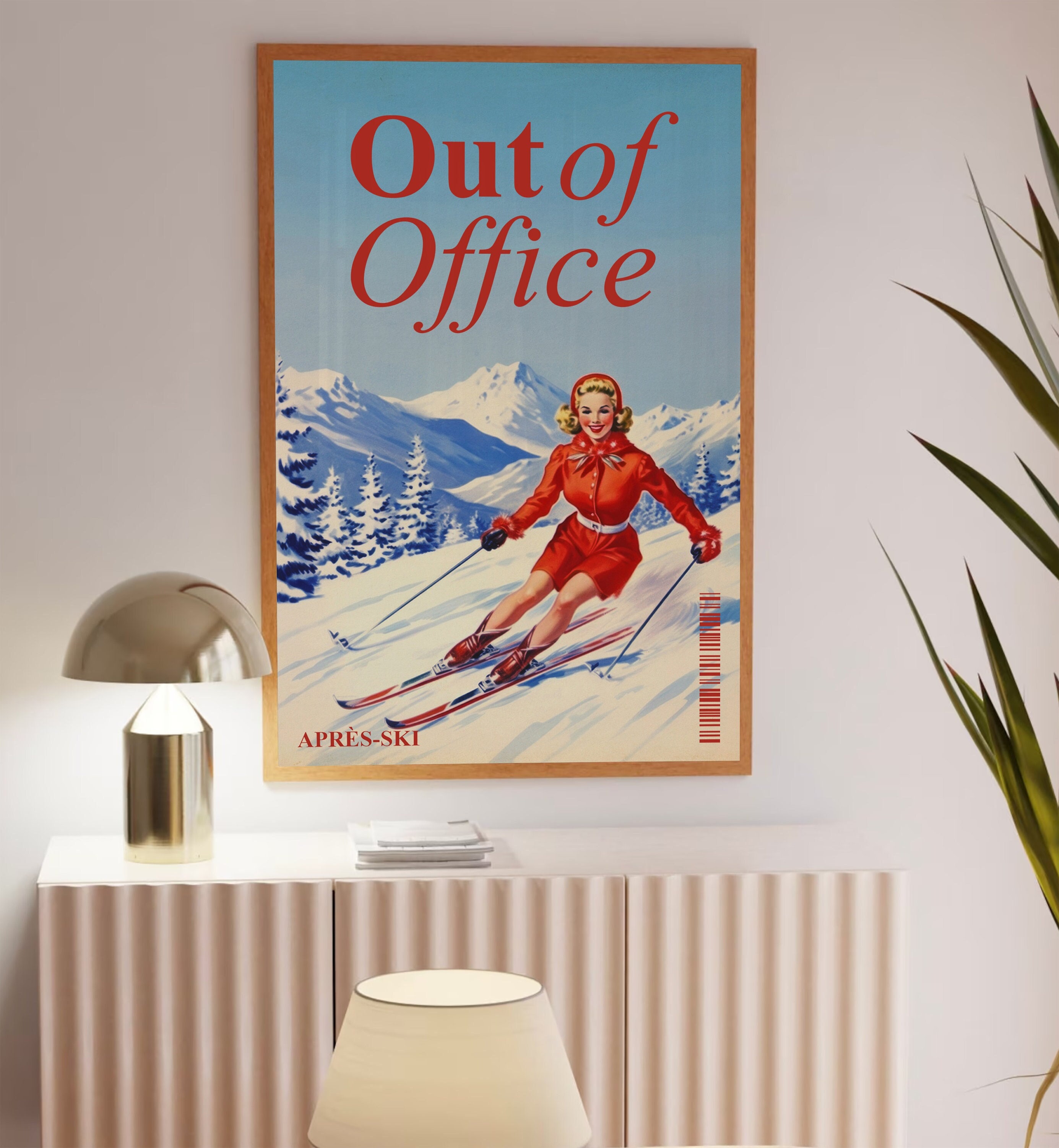 Retro Apres Ski Wall Art Out of Office Newspapers Magazine - Etsy