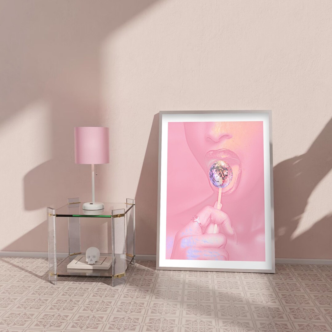Disco Ball Lollipop Wall Art Preppy Room Decor Retro Bar Cart - Etsy