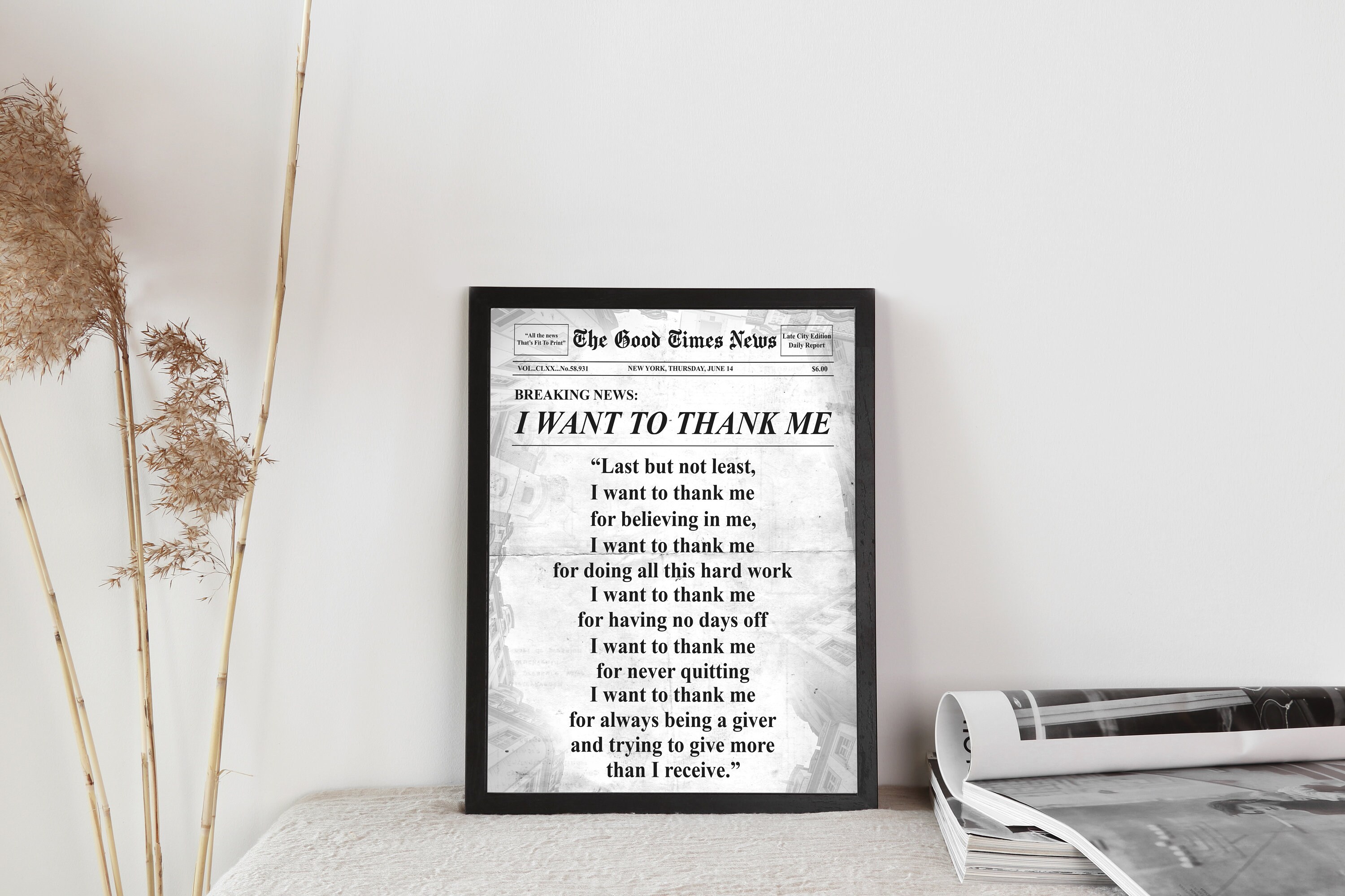 Trendy Newspapers Print Motivational Quote Poster Magazine - Etsy