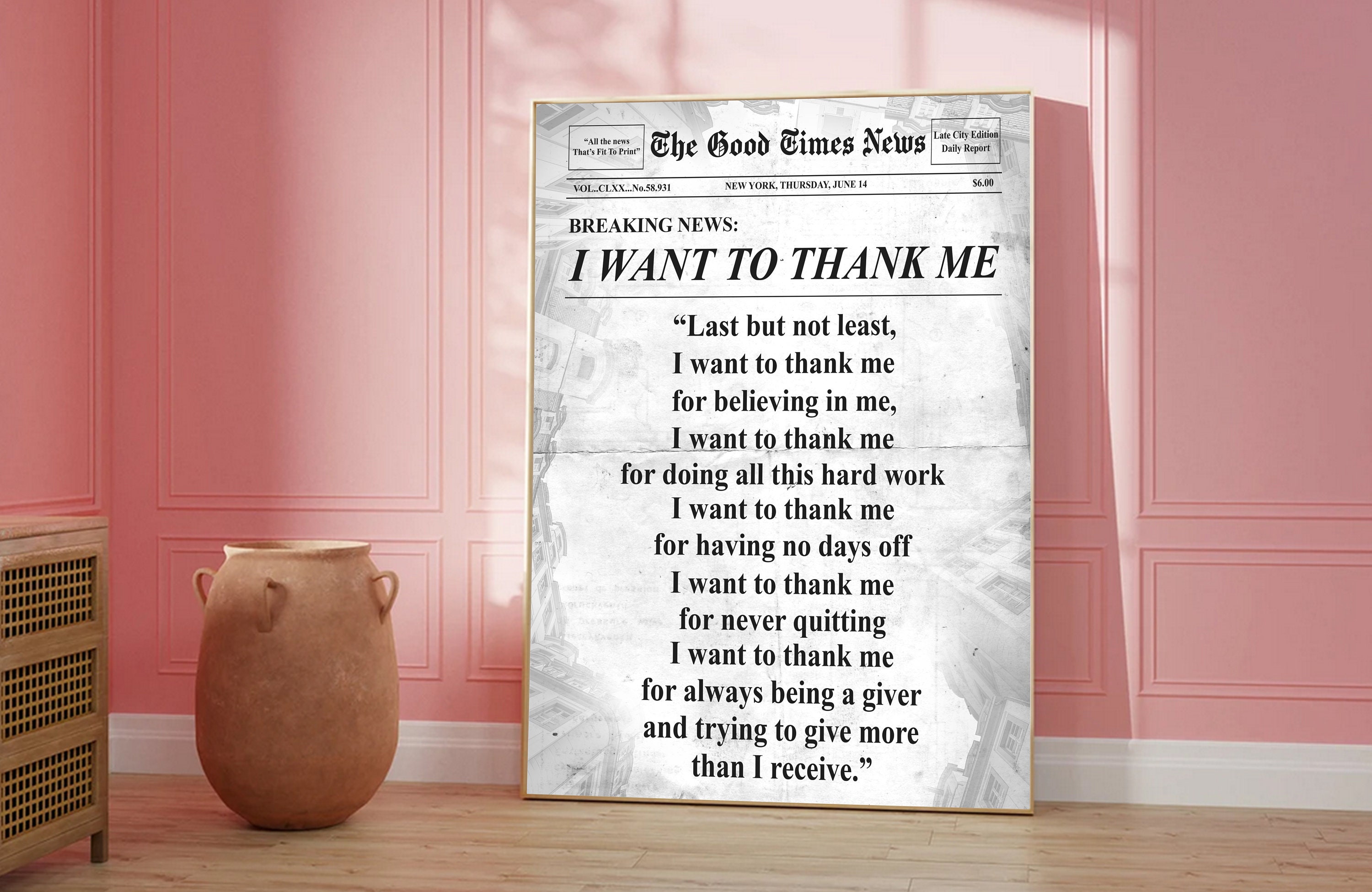 Trendy Newspapers Print Motivational Quote Poster Magazine - Etsy