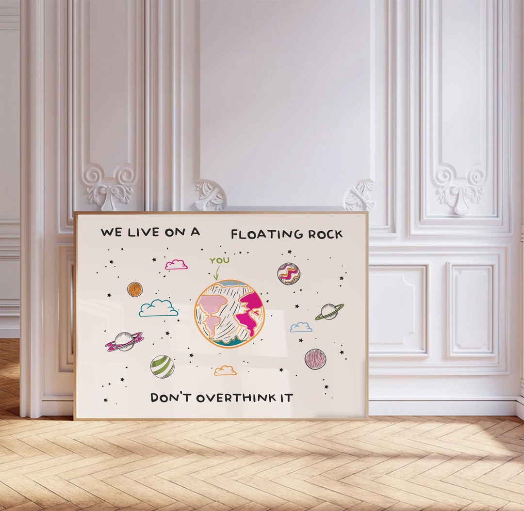 Don't Overthink It Print, Floating Rock Mentality, Positive ...
