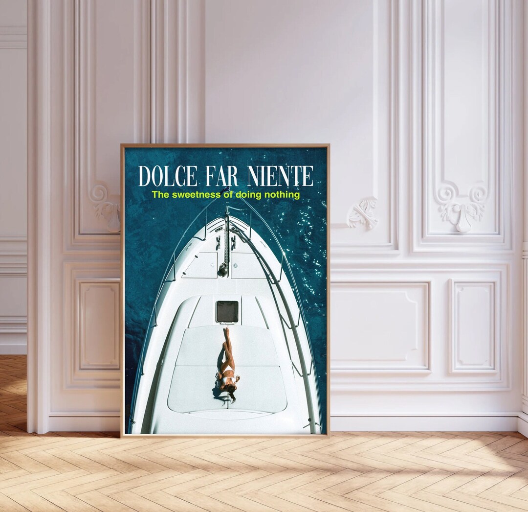 Retro Coastal Wall Art, Dolce Far Niente, Newspapers Magazine Print ...