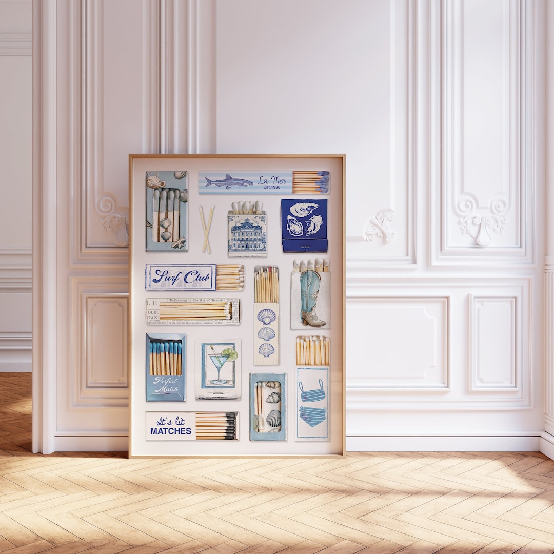 Vintage Matchbox Print, Trendy Matches Poster, Retro Matchbook Wall Art ...