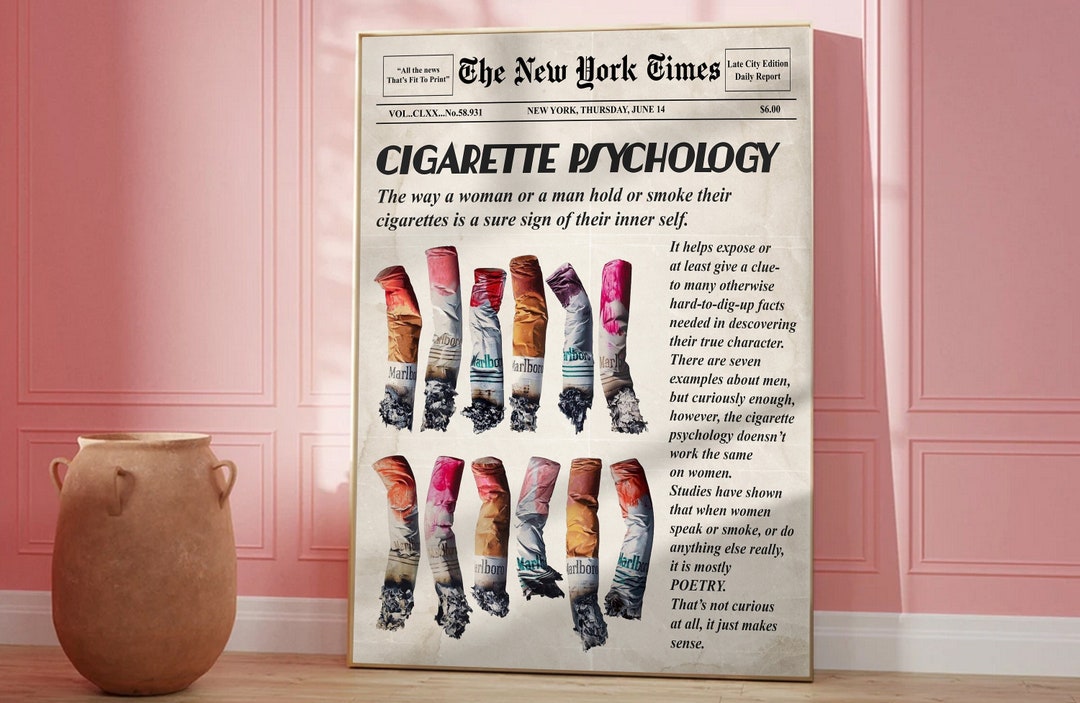 Trendy Newspapers Print Cigarette Wall Art Retro 70's - Etsy