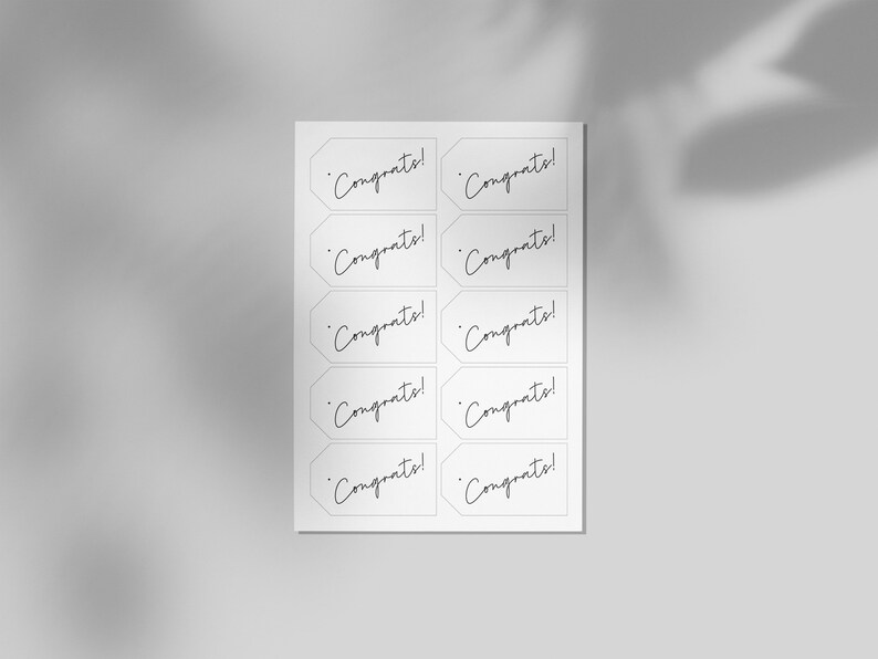 Gift Tag Printable Congrats, for You, to From, Blank Printable Gift Tag ...