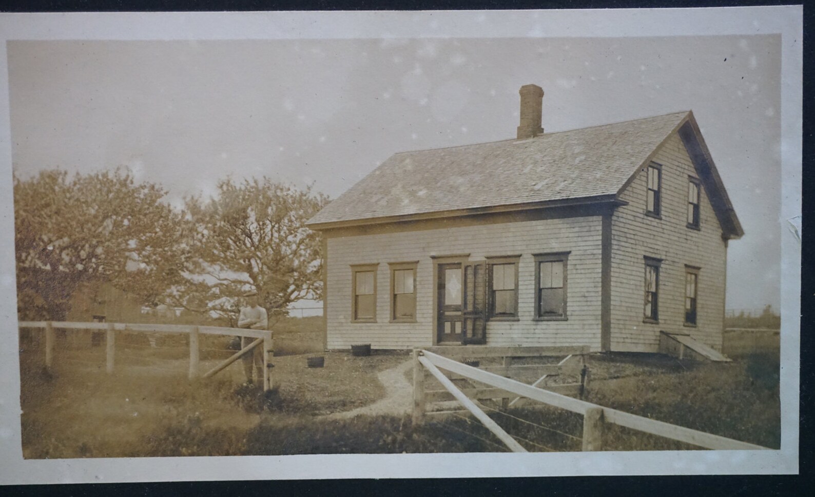 1880's Cabinet Photo of a Farm House & Man Standing by Fence, A Time ...