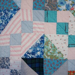 Jewel Box Pattern Quilt Hand Pieced & Hand Quilted 58" X 72" (c) 1950's ...